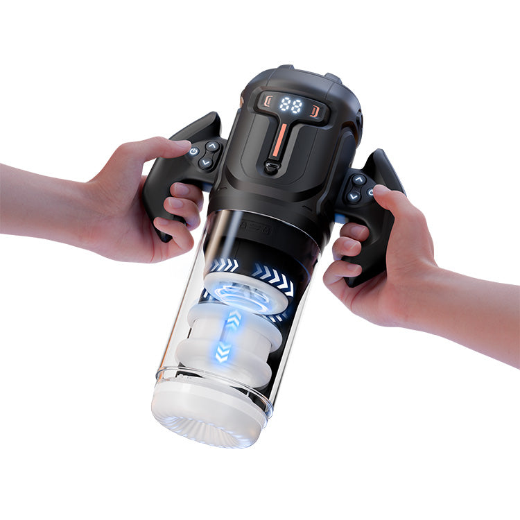 이중 작용 밀기 및 회전 남성 자위기 – Oronova